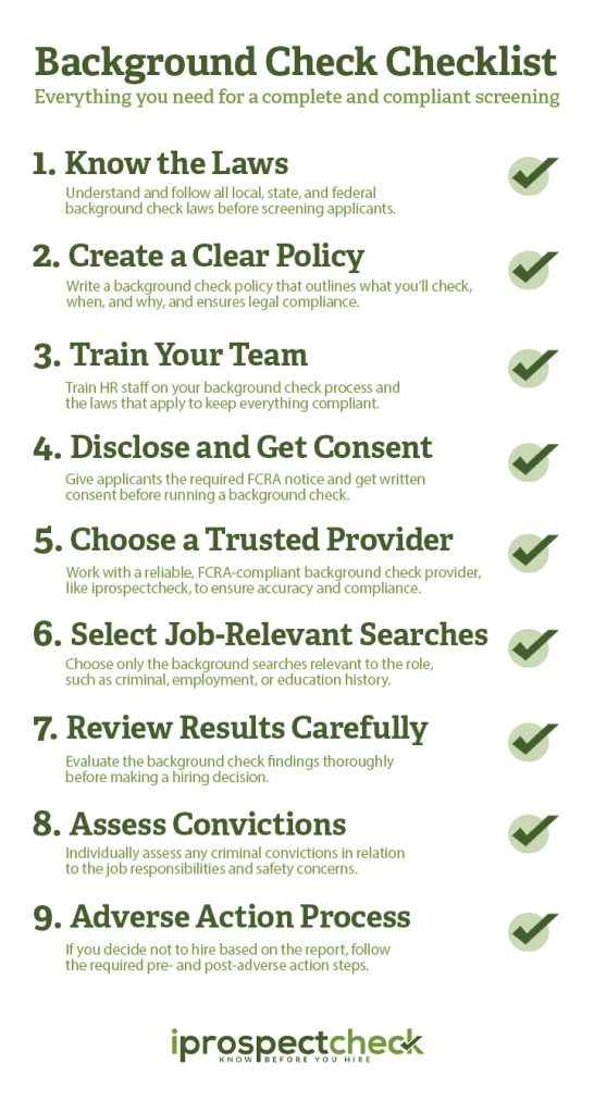 Background Check Checklist for Employers [2025] - iprospectcheck